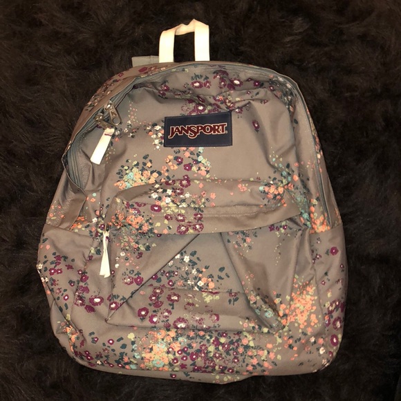 Jansport | Bags | Gray Floral Jansport Backpack | Poshmark